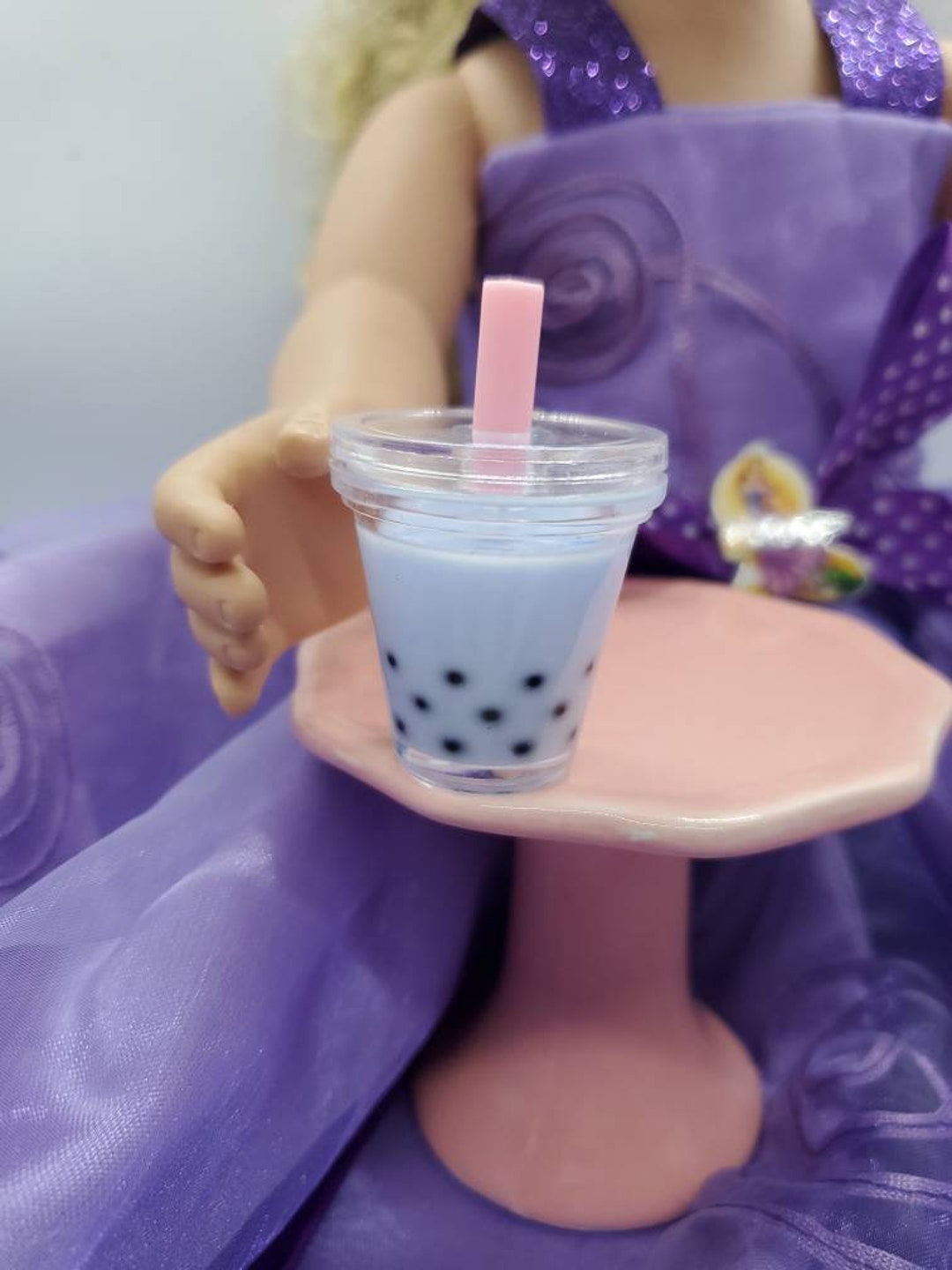 2" Blue Raspberry Boba Bubble Tea Miniature Food Intended for 15"-18 ...