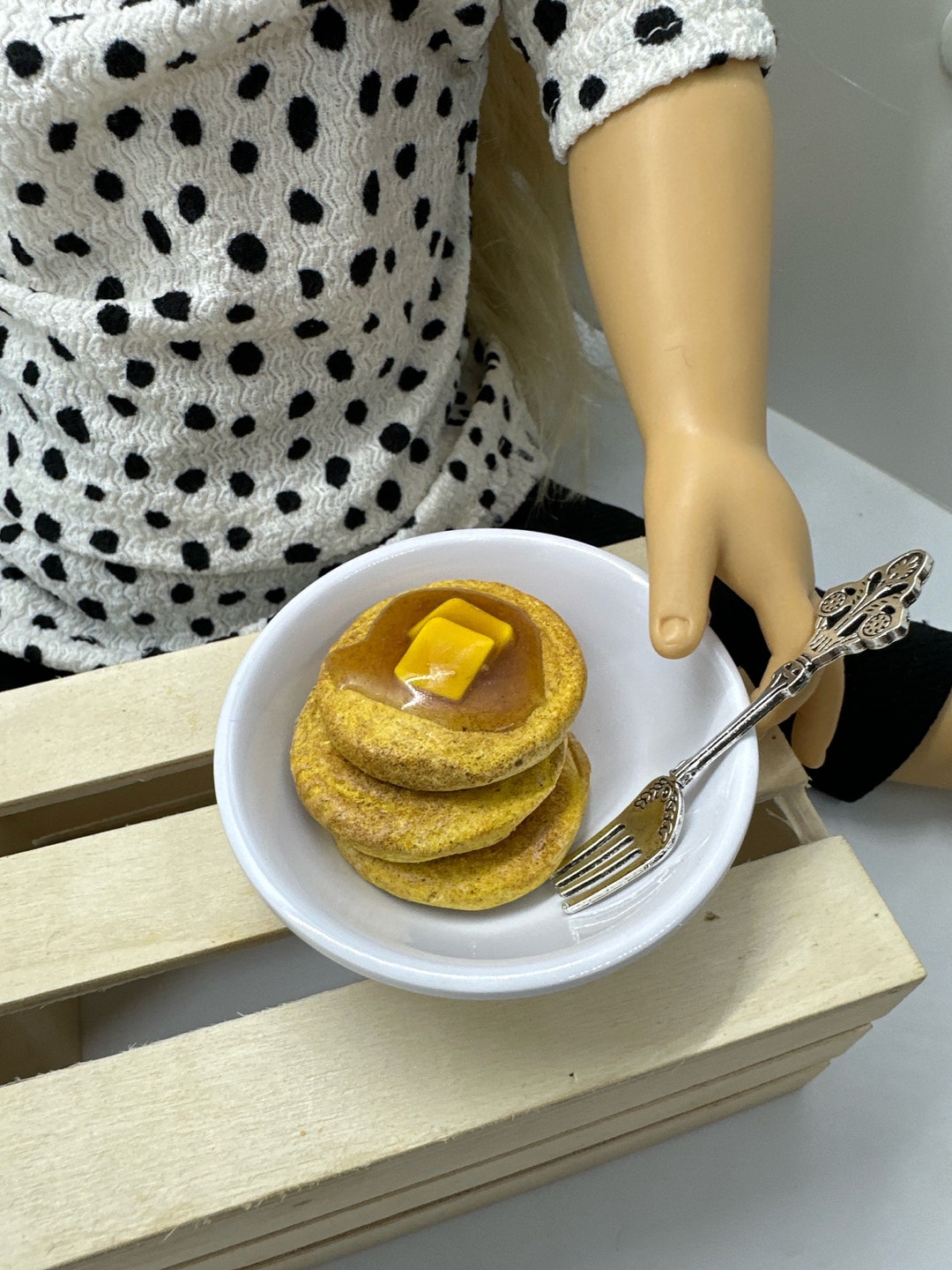 Miniature Pancake Stack for 18" Dolls With Deluxe Plate – Mini Doll ...