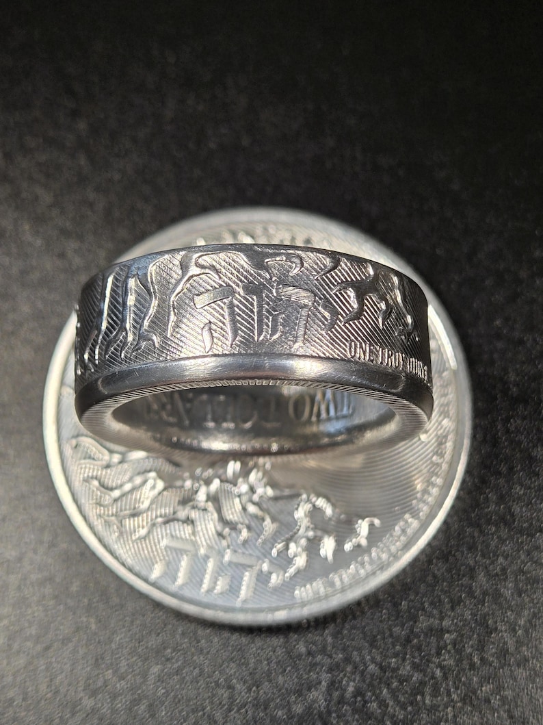 Tree of Life Silver Coin Ring Niue 2 Dollar Mirror Finish (size 8-14 ...