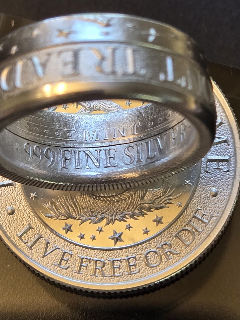 Don't Tread on Me Coin Ring .999 Pure Silver Gadsden Flag - Etsy