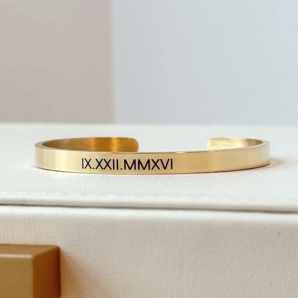 Roman Numeral Bangle Men - Etsy
