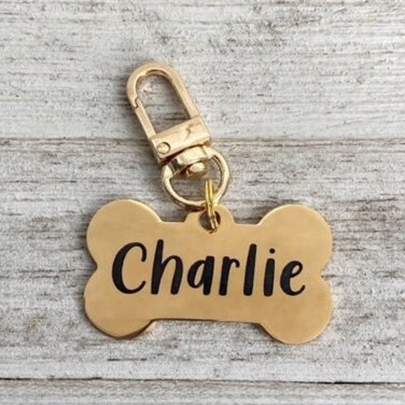 Gold Dog Tag - Etsy
