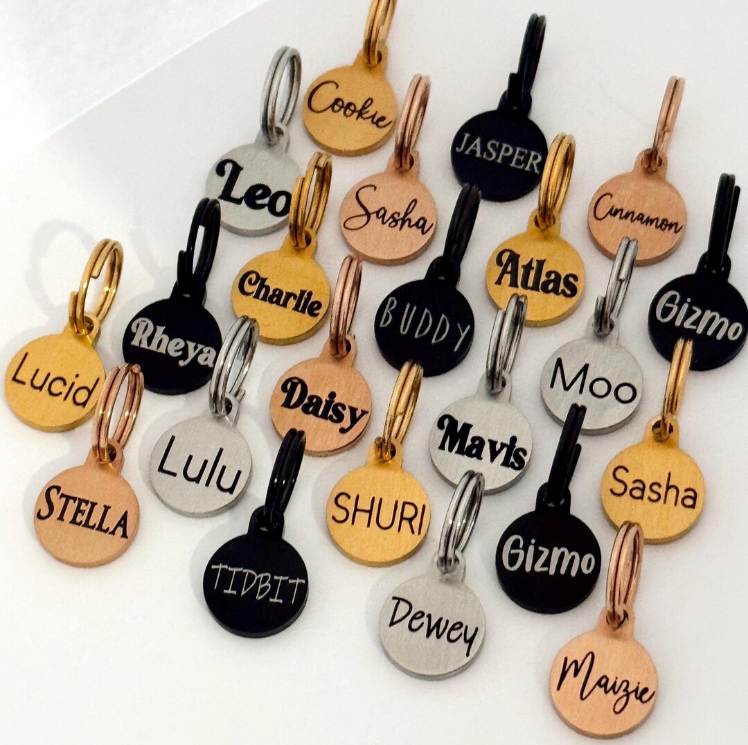 12mm Custom Tiny Tag, Small Pet Tag, Dog Tag, Puppy Tag, Kitten Tag ...