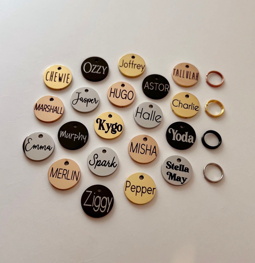 12mm Custom Tiny Tag, Small Pet Tag, Dog Tag, Puppy Tag, Kitten Tag ...