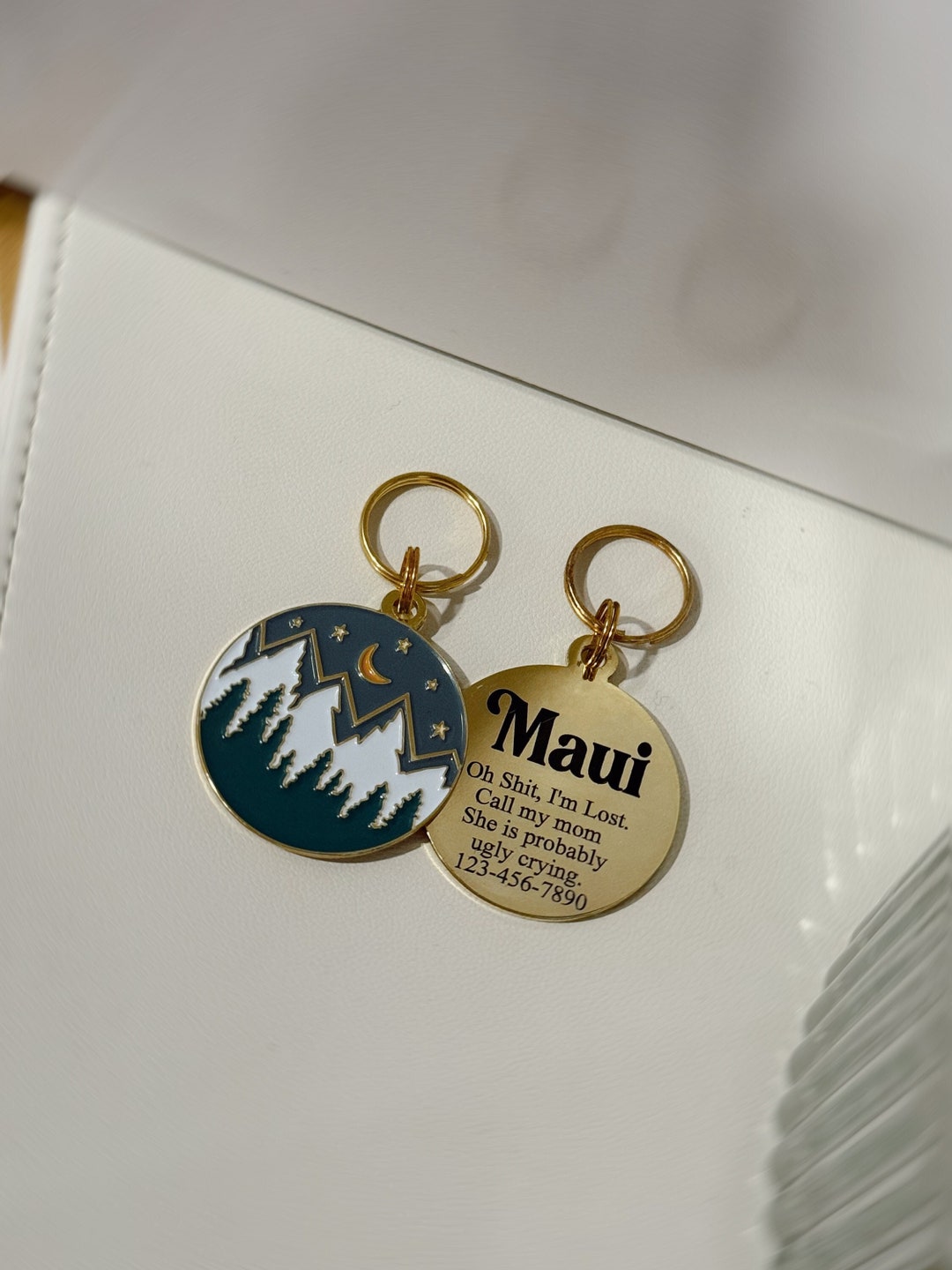 Mountains Dog Tag, Pet ID Tag, Personalized Dog ID Tag, Custom Dog Tag ...