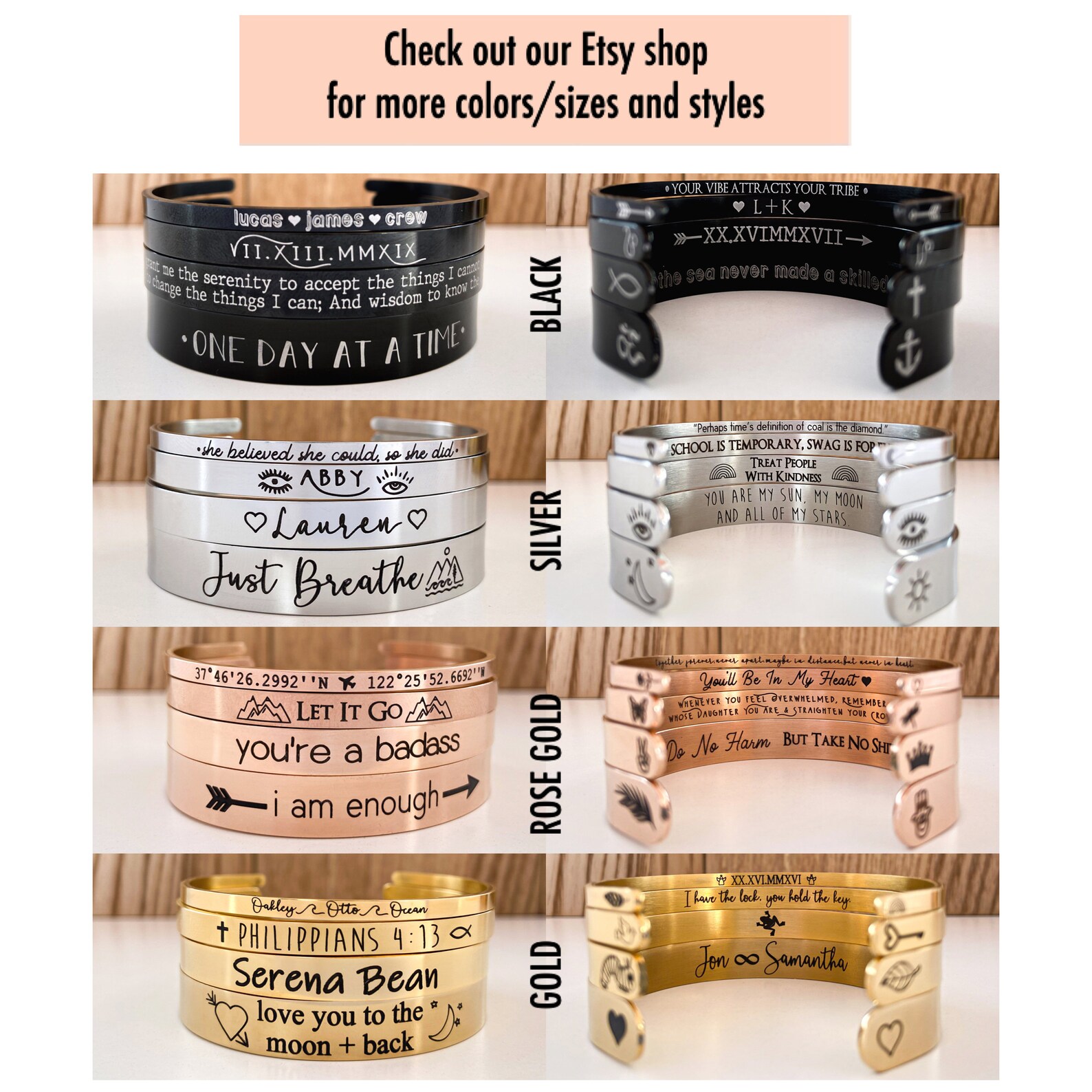 Personalized Bracelet Custom Bracelet Inspirational Gift - Etsy