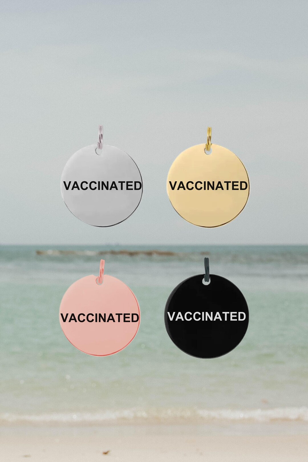 Vaccinated Add on Dog Tag, Rabies Tiny Tag, Dog Collar, Pet Tag, Pet ID ...