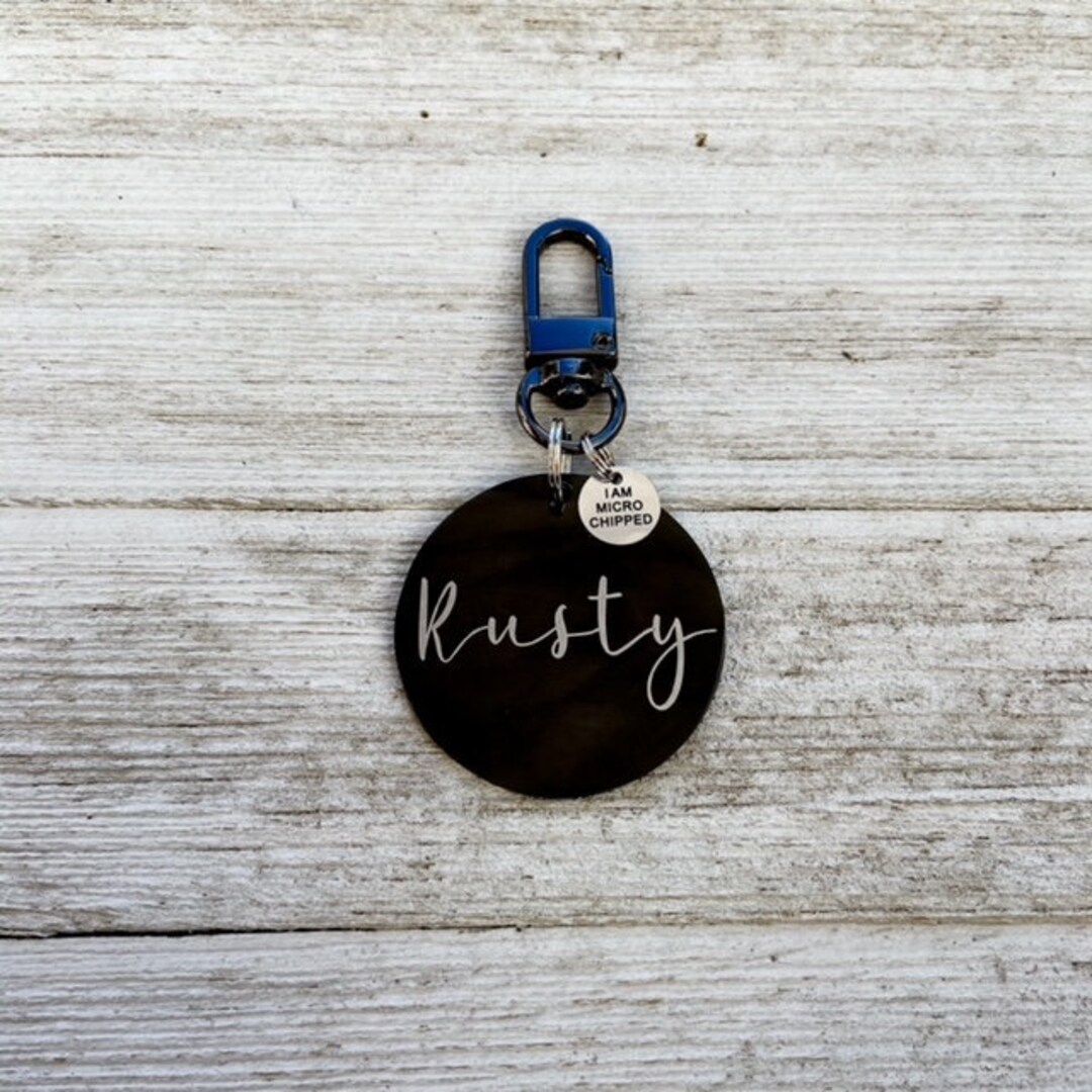 Large 1.5 Inch Dog Tag, Custom Dog Tag, Microchipped Pet Tag, Dog ID ...