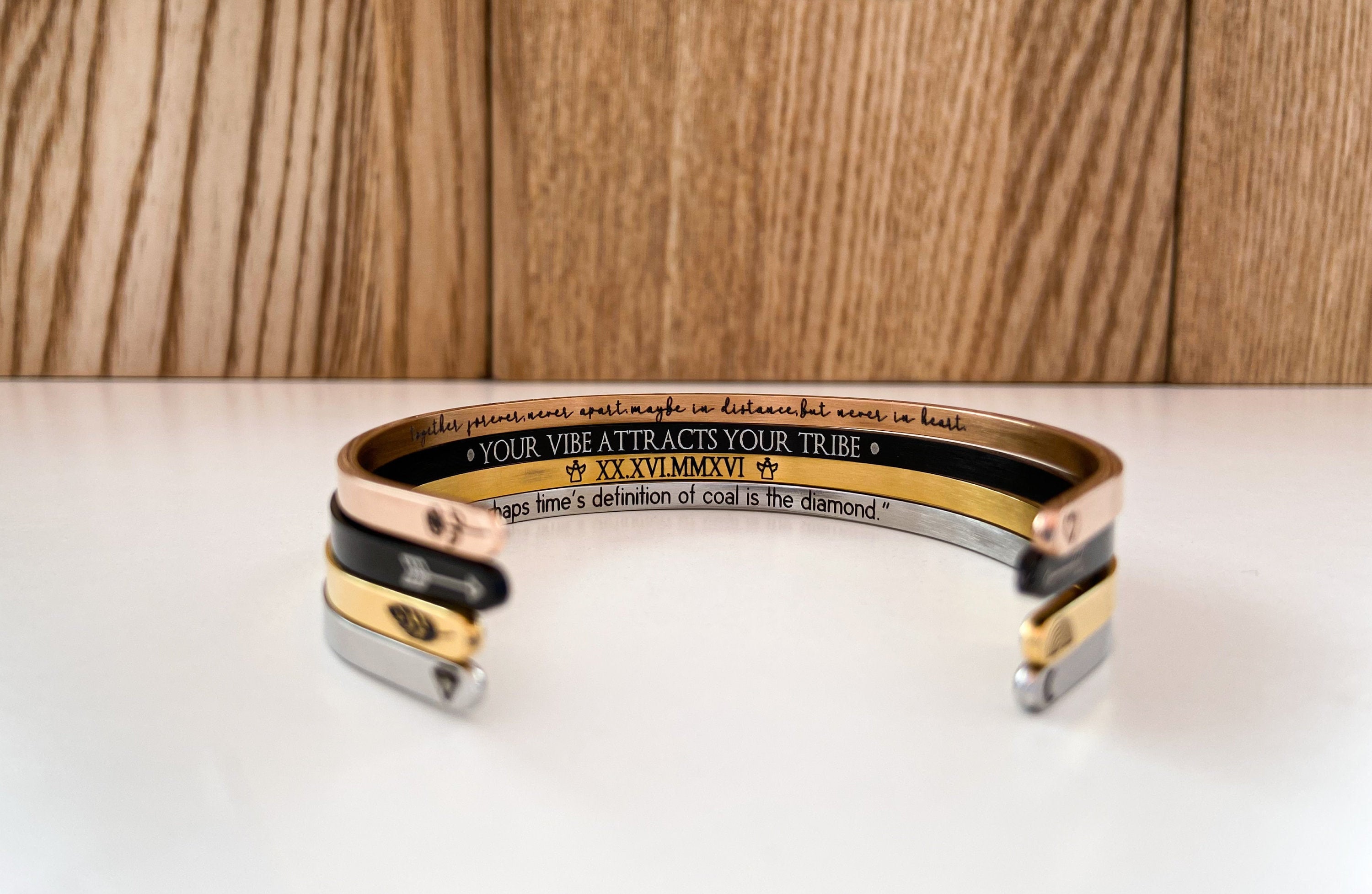 Secret Message Bracelet Inside Engraved Cuff Mantra - Etsy