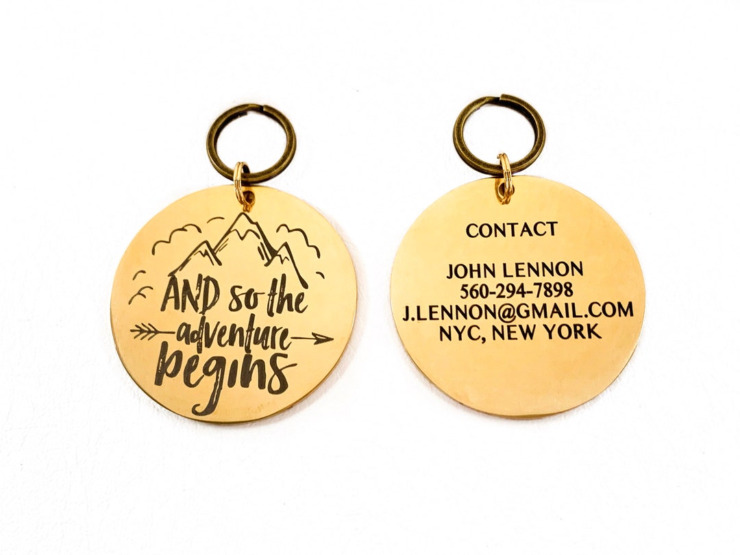 Custom Metal ID Tag, Personalized ID Tag, ID Badge, Contact Bag Tag ...
