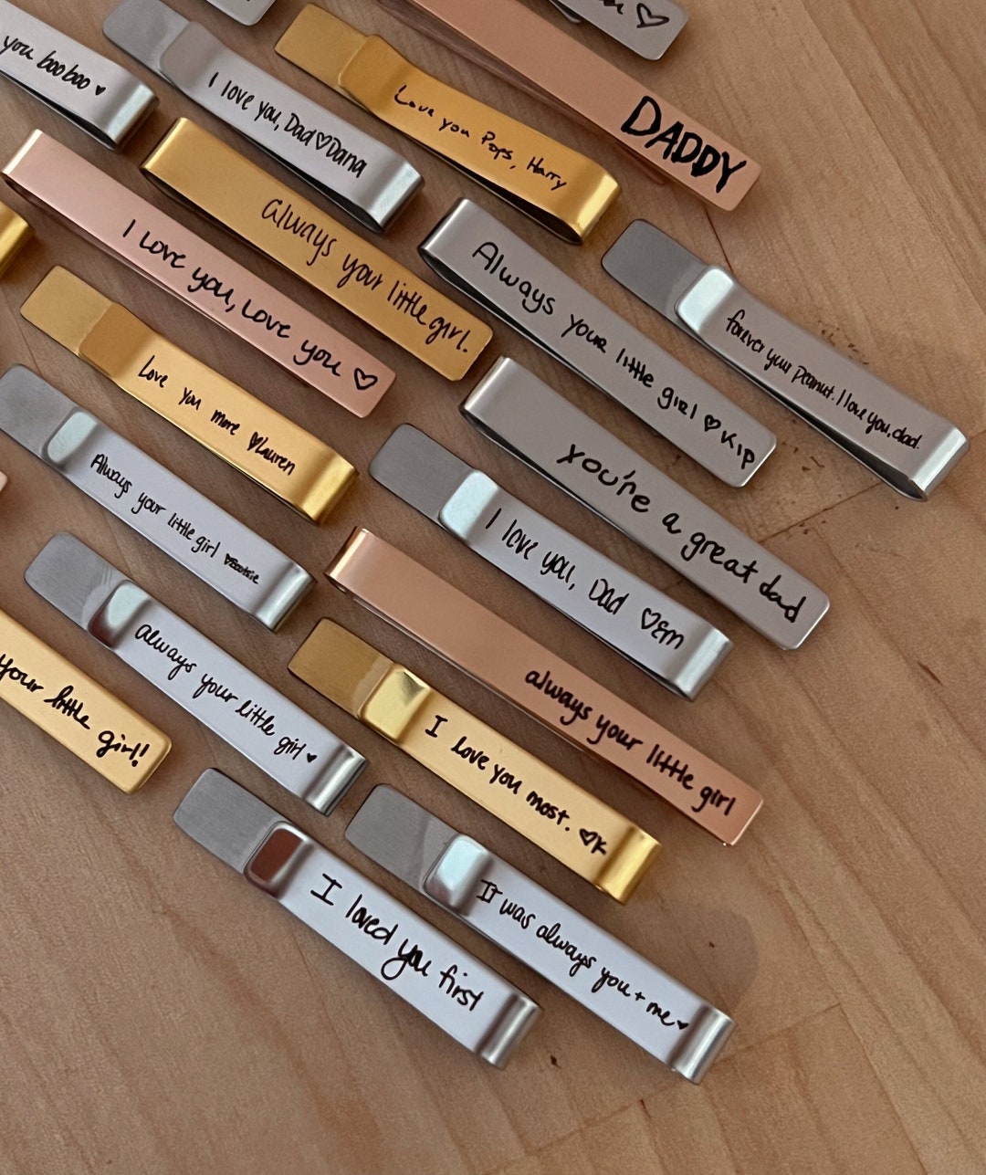 Your Own Handwriting Tie Bar, Custom Tie Bar, Tie Clip, Mens Gift, Gift ...