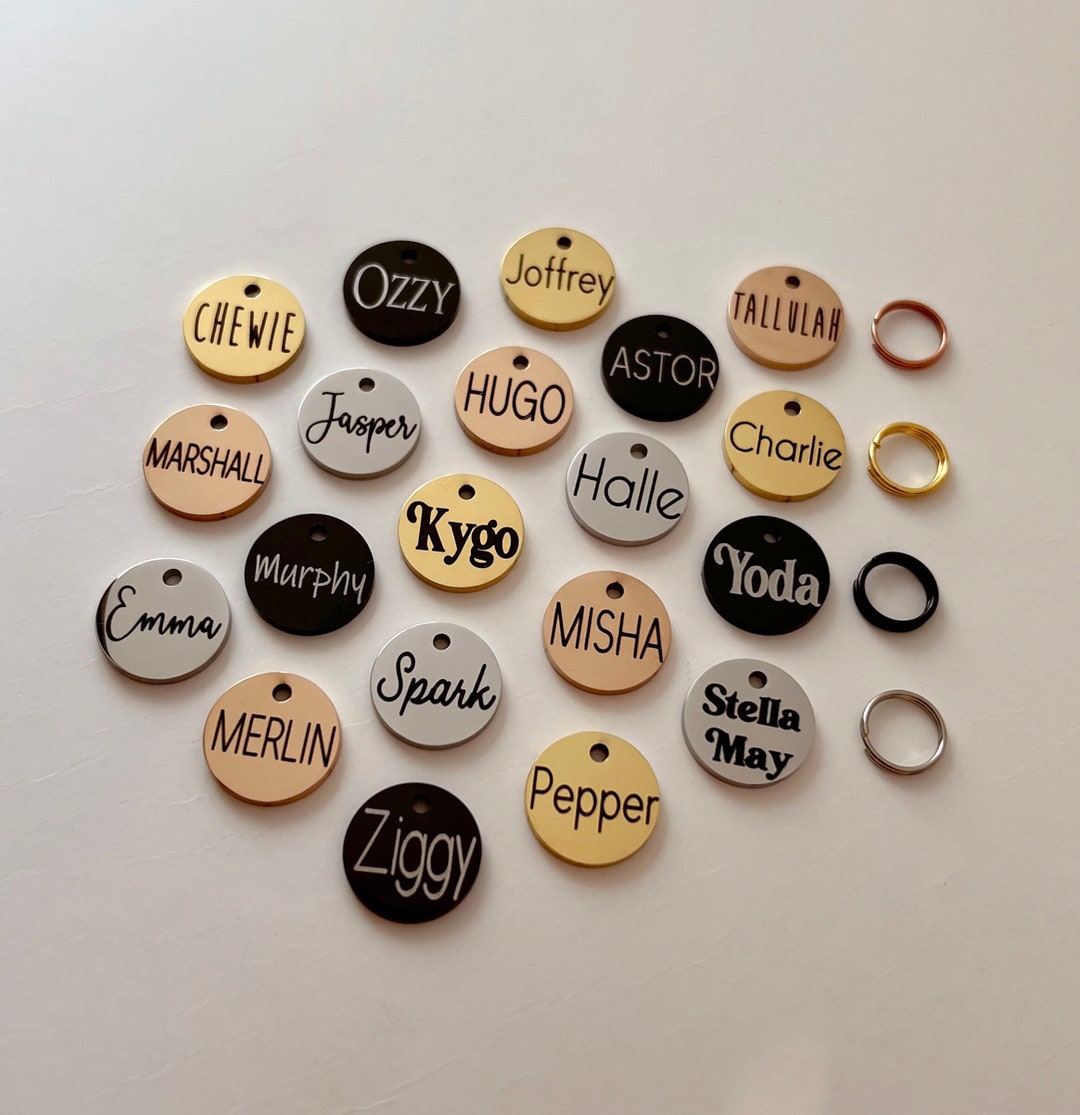 12mm Custom Tiny Tag, Small Pet Tag, Dog Tag, Puppy Tag, Kitten Tag ...