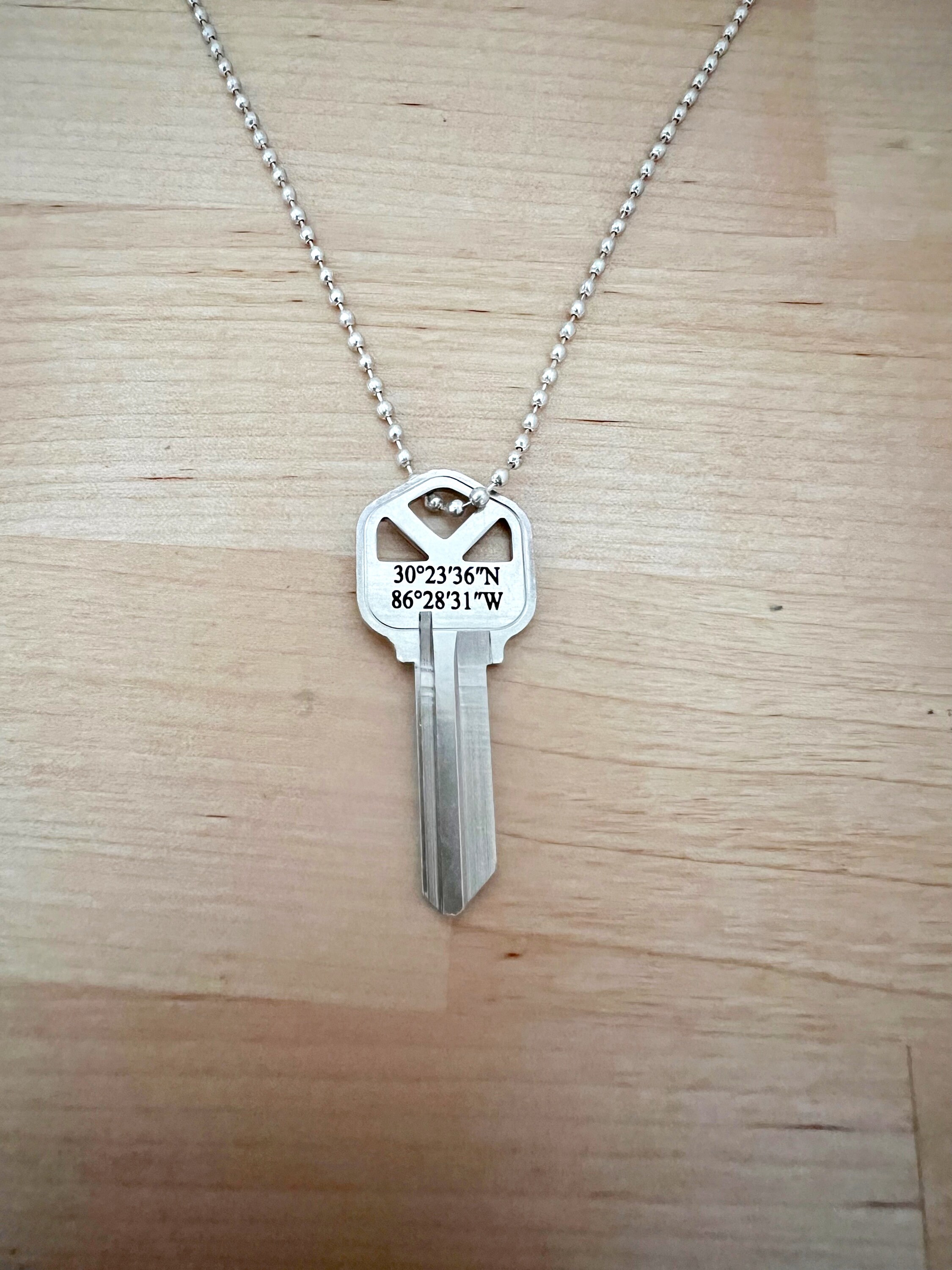 Key Necklace, Vintage Key, Stamped Key, Engraved Key Necklace ...