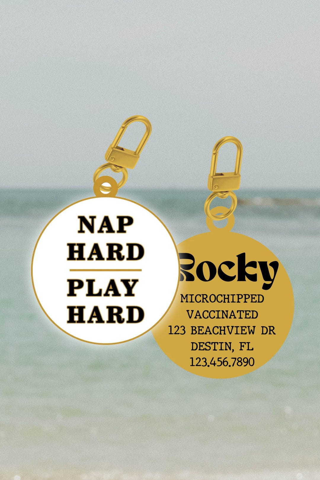 Nap Hard Play Hard Custom Engraved Dog Tag - Personalized Pet ID Tag ...