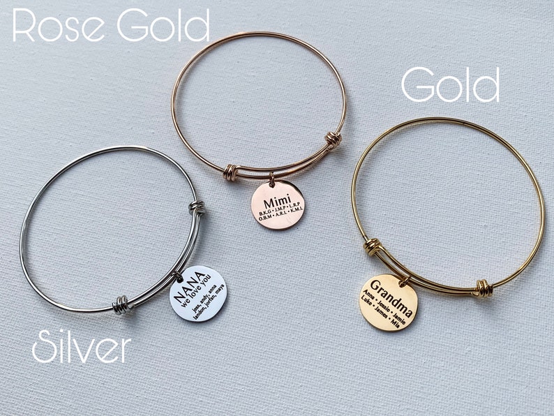 Charm Bracelet Bangle Bracelet Charm Bangle Personalized - Etsy