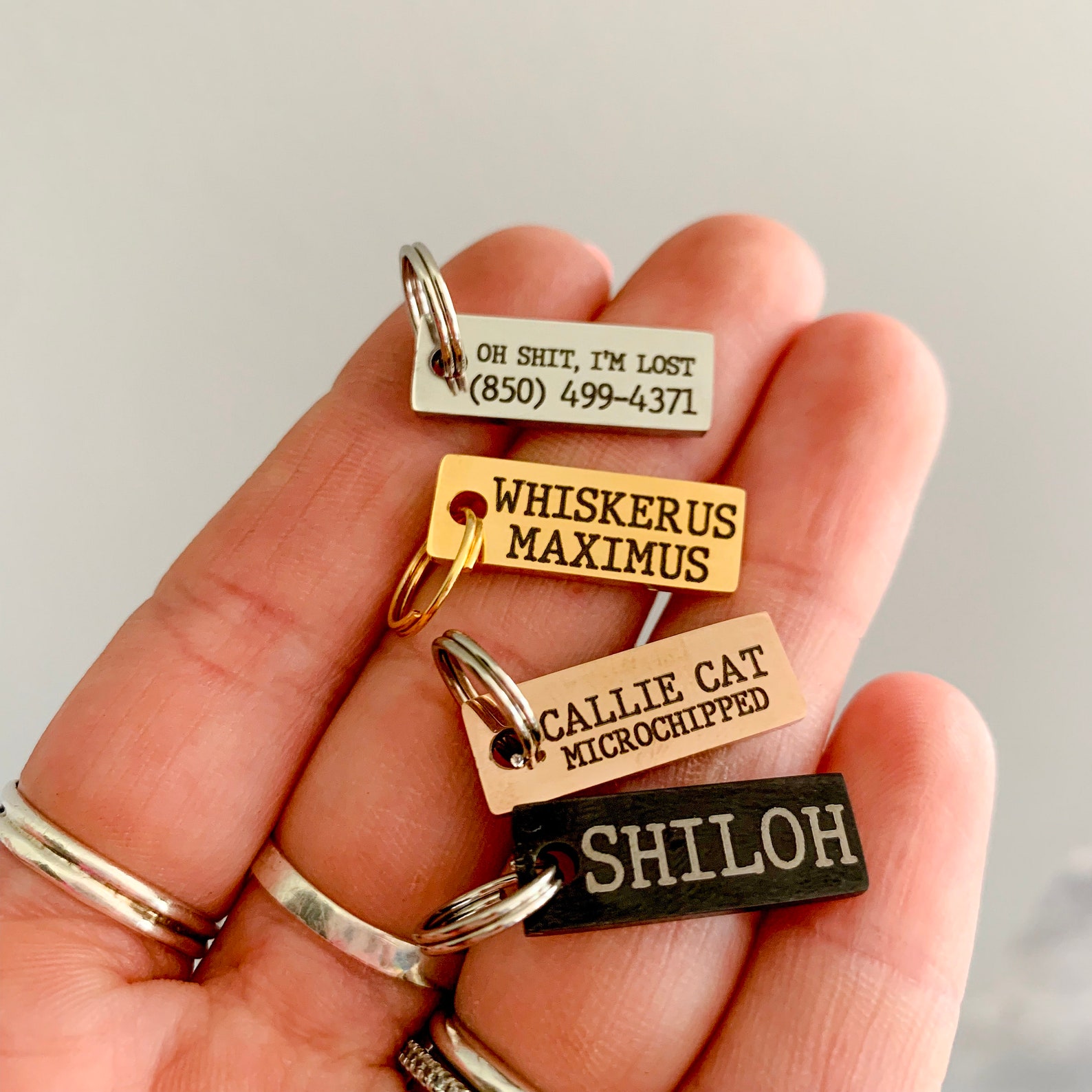 Cat Tag Dog Tag Cat ID Tag Personalized Cat Tag Dog Id - Etsy