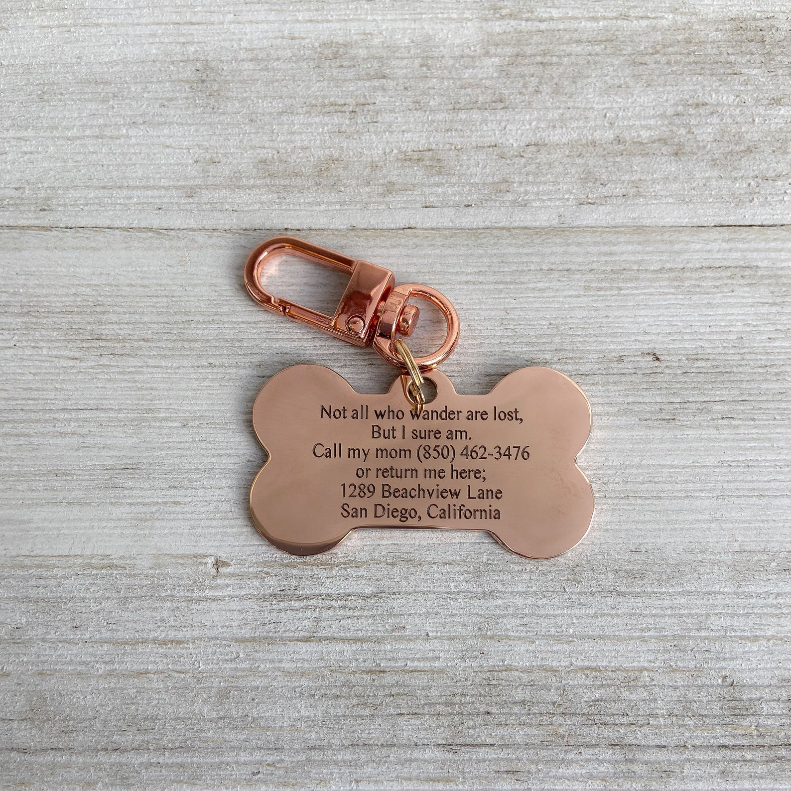 Custom Dog Tag in Gold Silver Rose Gold or Black Engraved | Etsy
