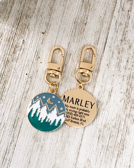 Mountains Dog Tag Pet ID Tag Personalized Dog ID Tag Custom - Etsy