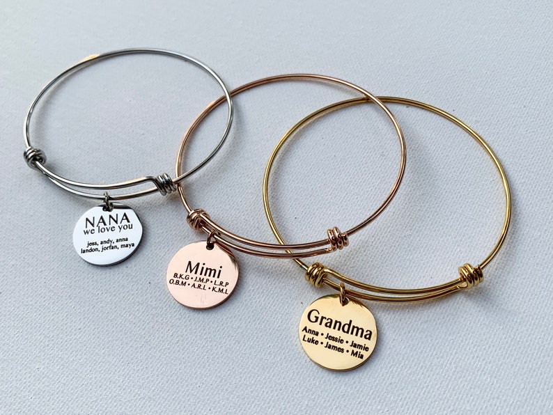 Charm Bracelet Bangle Bracelet Charm Bangle Personalized | Etsy