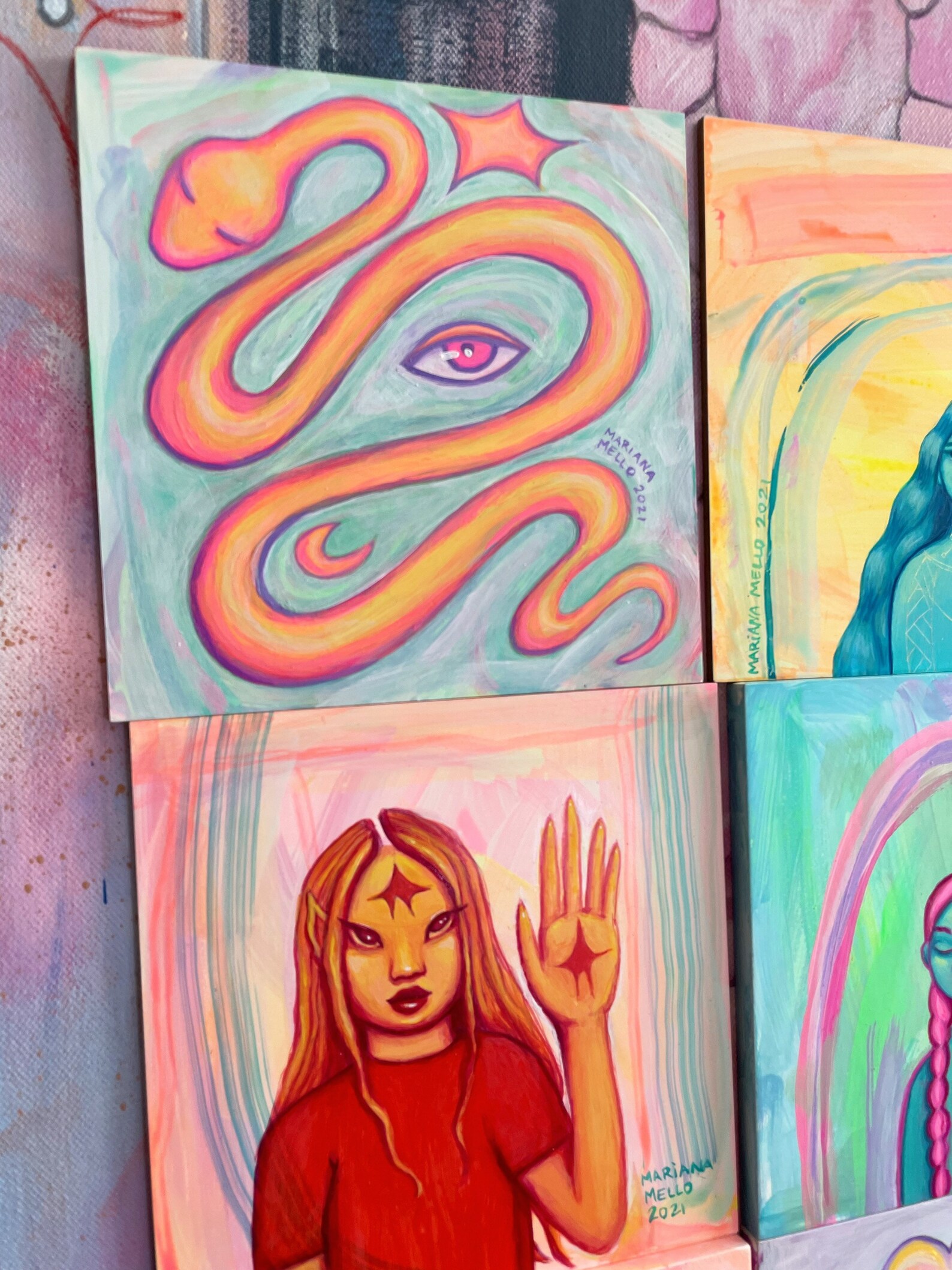 Valentine's Day Gift, Third Eye Snake, Trippy Stoner Art, Spiritual ...