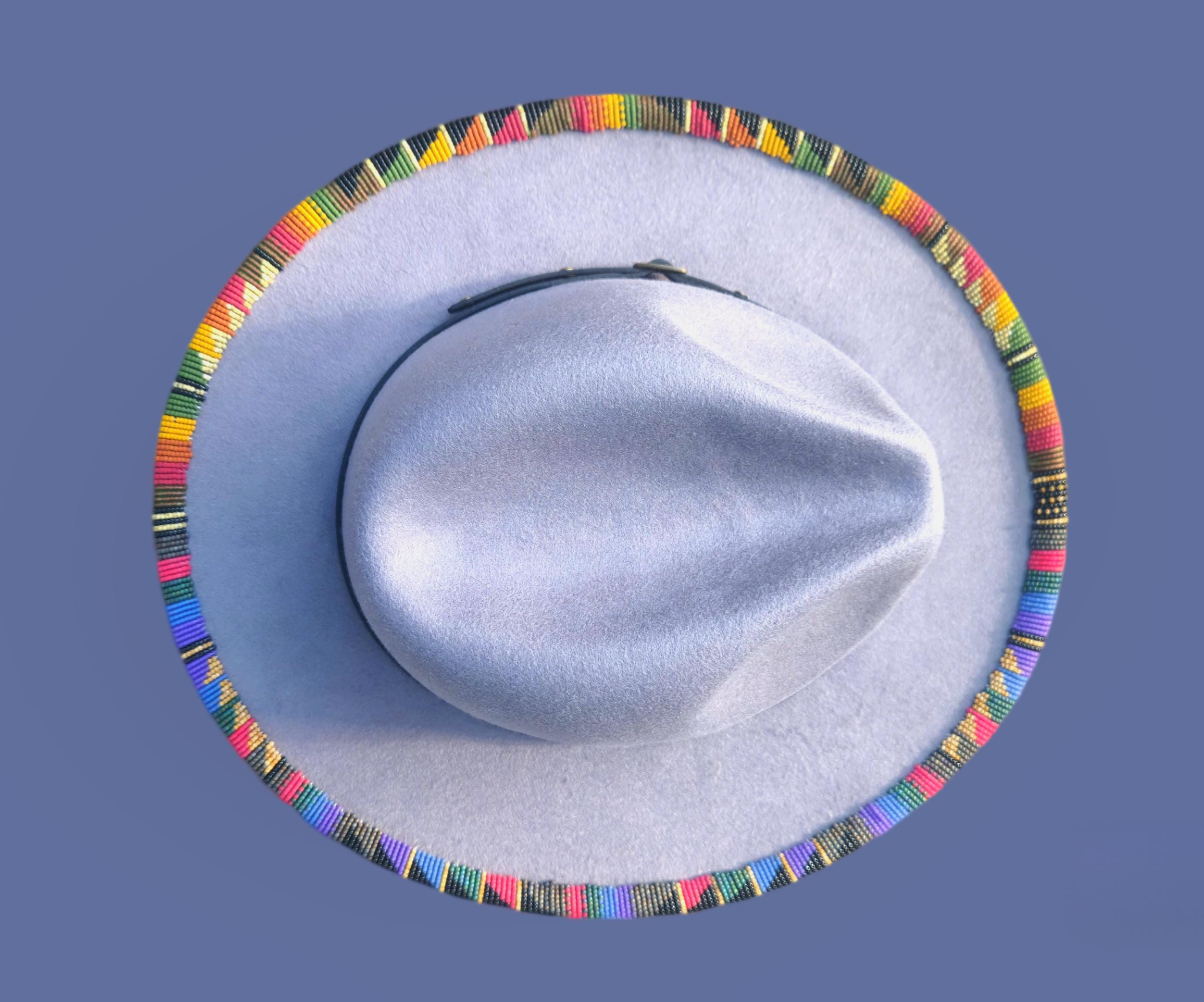 Gray Beaded Fedora Hat Rim - Etsy