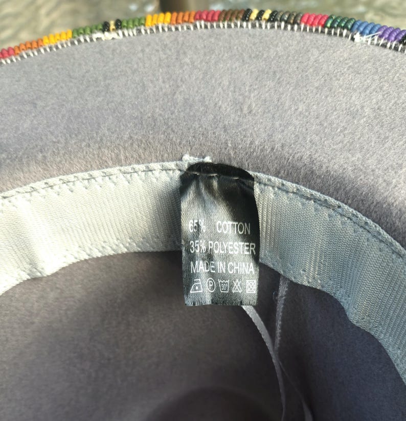 Gray Beaded Fedora Hat Rim - Etsy