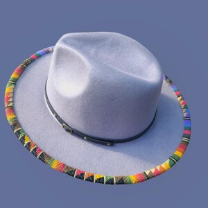Gray Beaded Fedora Hat Rim - Etsy