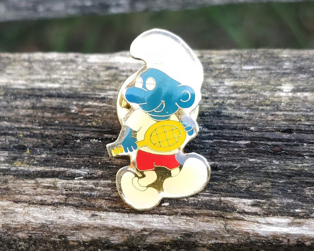 Vintage Smurf Tennis Pin. Gift for Birthday, Anniversary, Collectable ...
