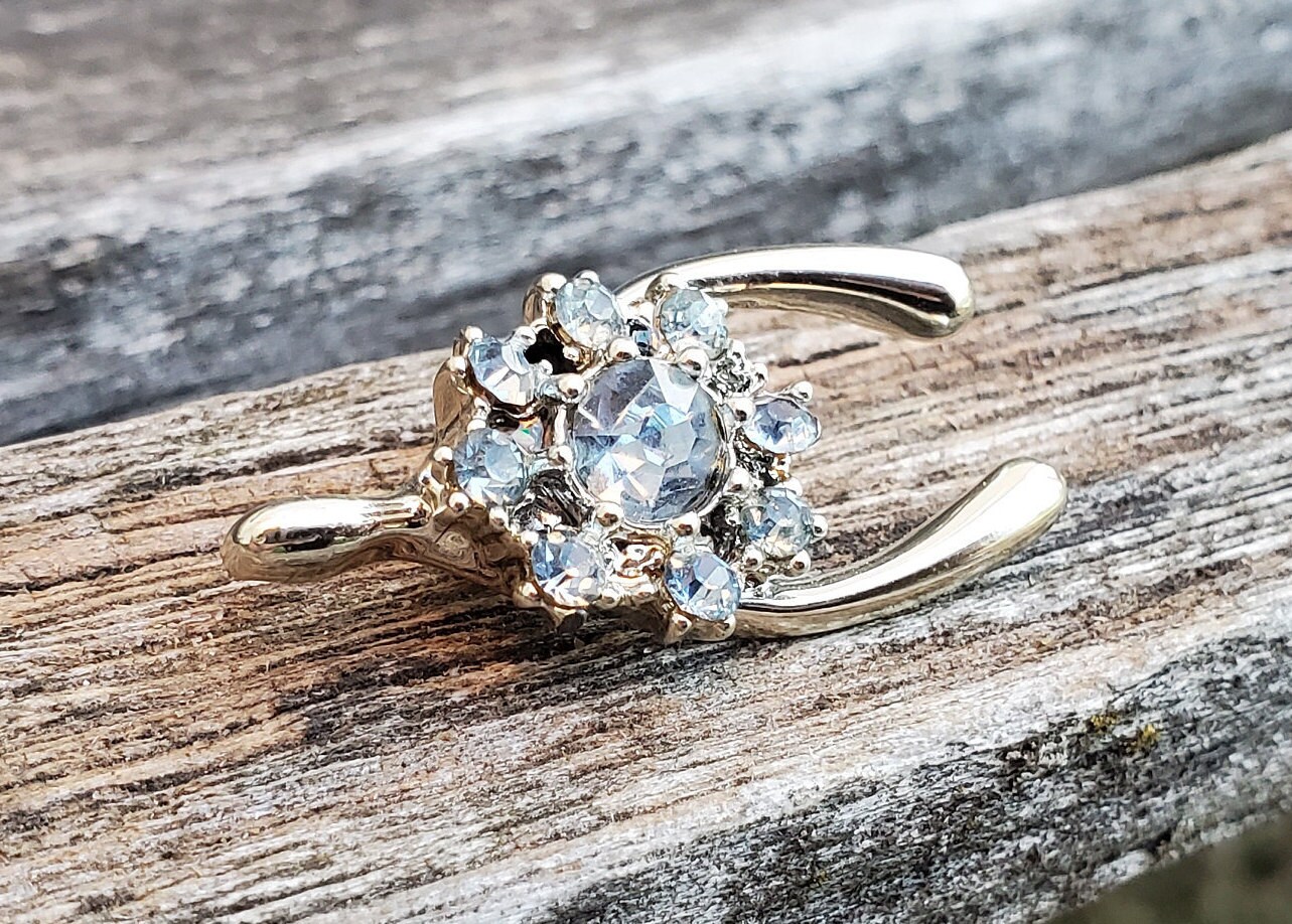 Vintage Blue Wishbone Pin. Gift for Anniversary Christmas - Etsy