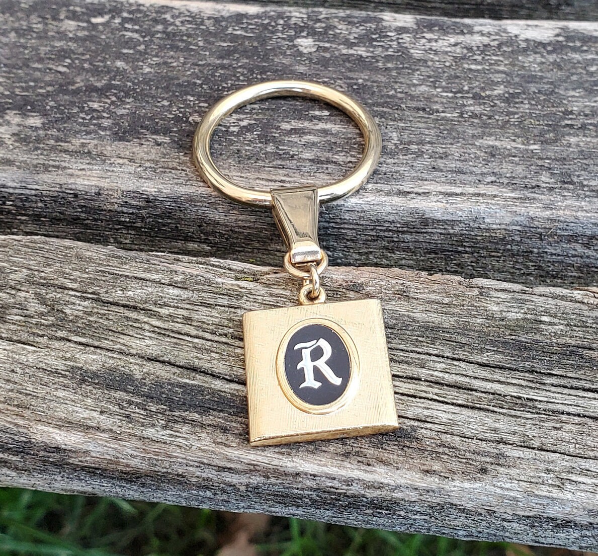 Vintage R Monogram Keychain. Gift For Dad Birthday | Etsy