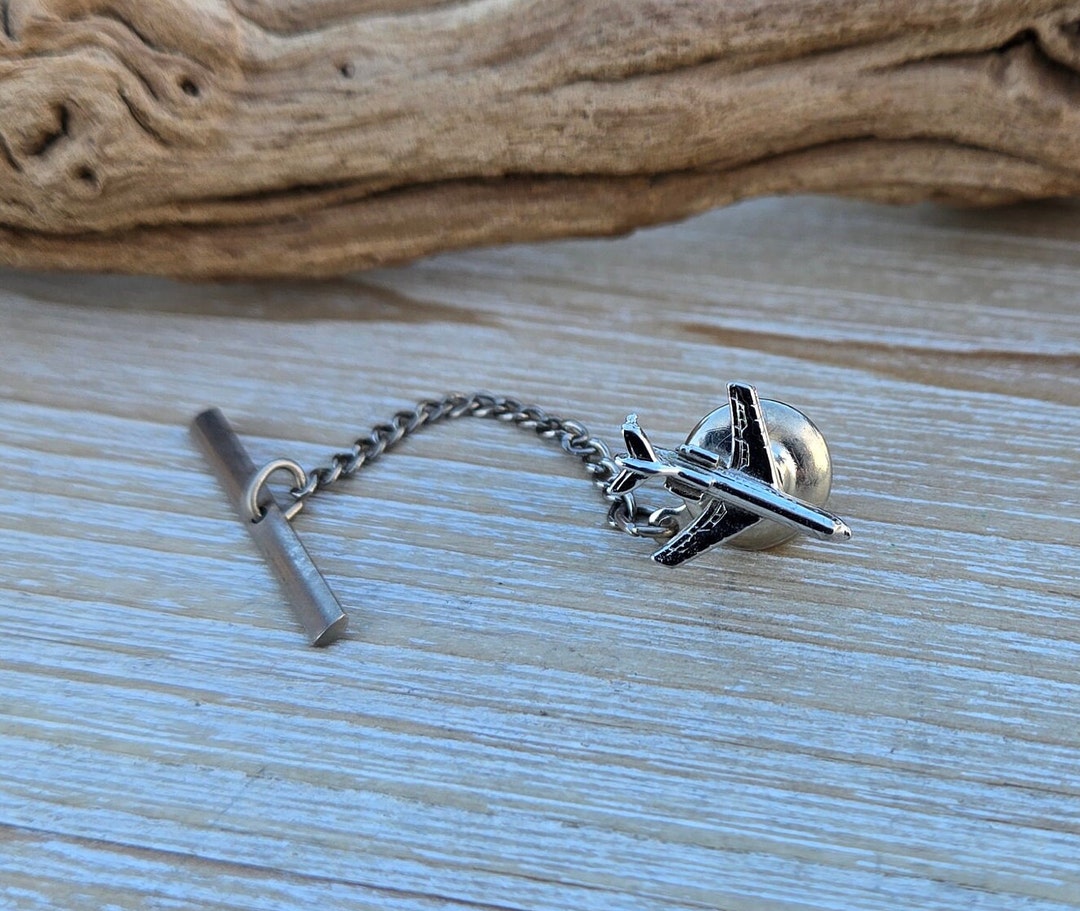 Vintage Jet Tie Tack. Gift for Dad, Pilot Gift. Military. Airplane Tie ...