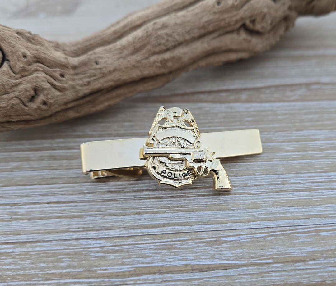 Vintage Police Gun Tie Clip. Gift for Dad, Groom, Groomsmen, Wedding ...