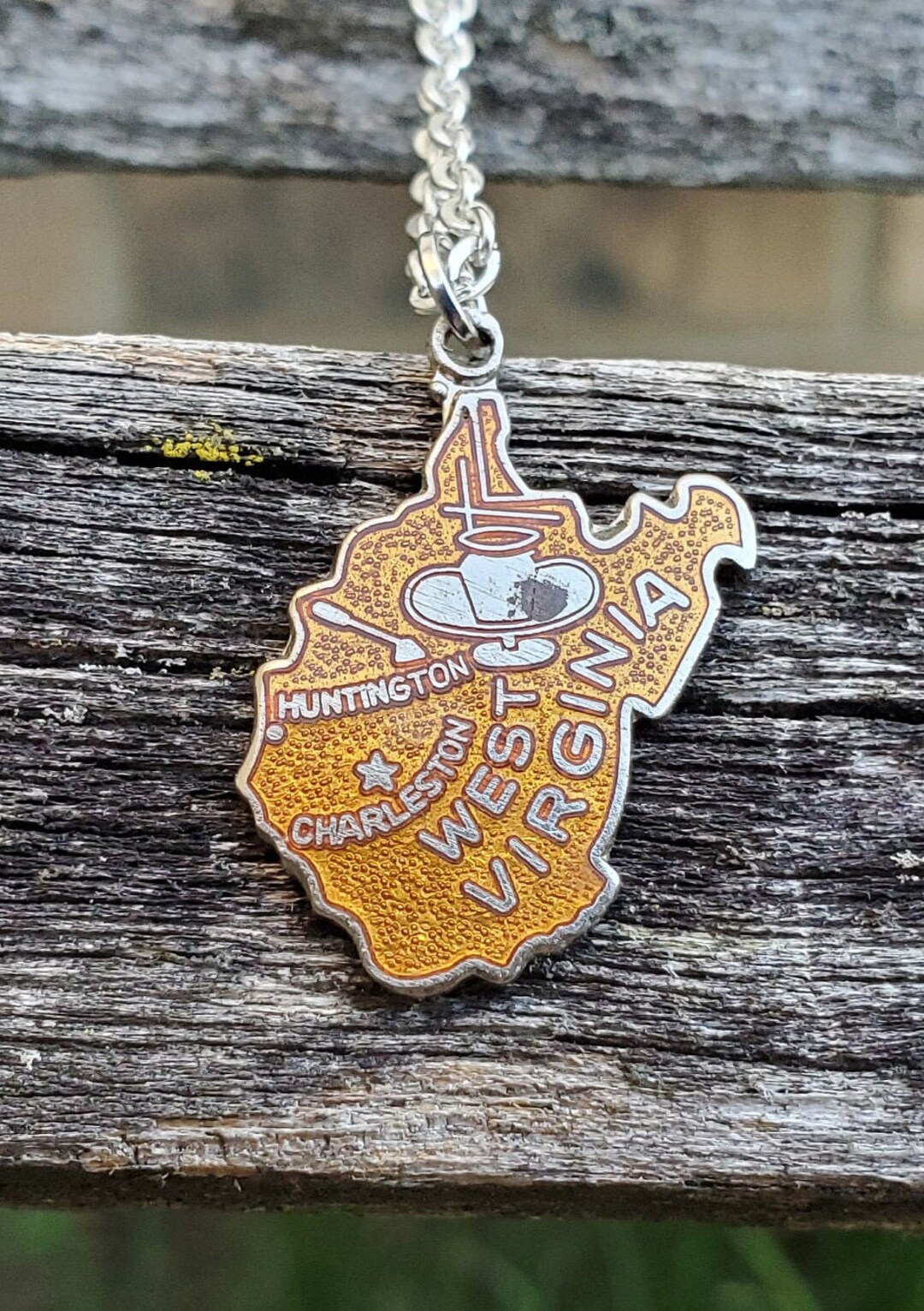 Vintage West Virginia Pendant. Gift for Dad, Mom, Anniversary ...