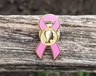 Breast Cancer Awareness Pink Ribbon Charity Enamel Pin Badge - Etsy