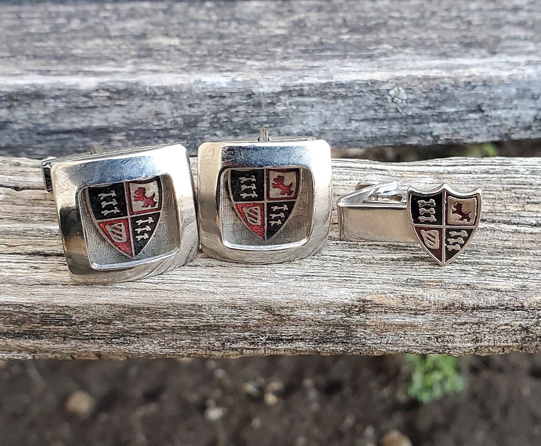 Vintage Royal Standard Cufflinks & Tie Clip. British Monarchy. Gift for ...
