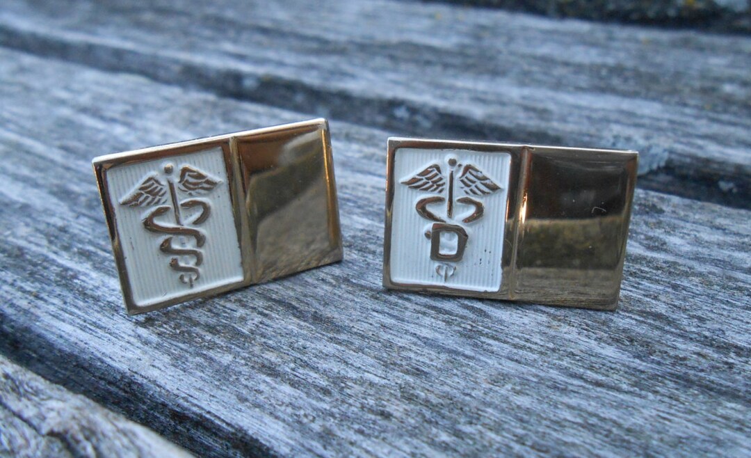 Vintage Caduceus Cufflinks. Gift for Nurse, Doctor, Dad, Anniversary ...