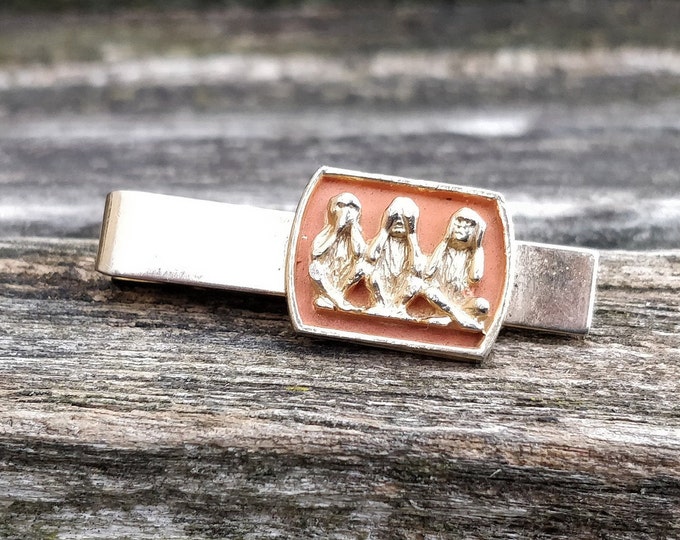 Vintage Three Monkeys Tie Clip. Gift for Men, Dad, Groomsmen ...