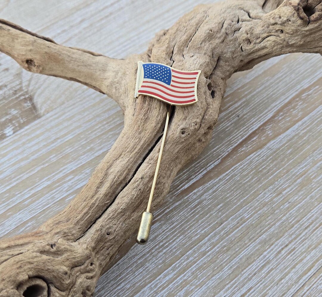 Vintage American Flag Pin. Gift for Dad, Mom, Independence Day ...