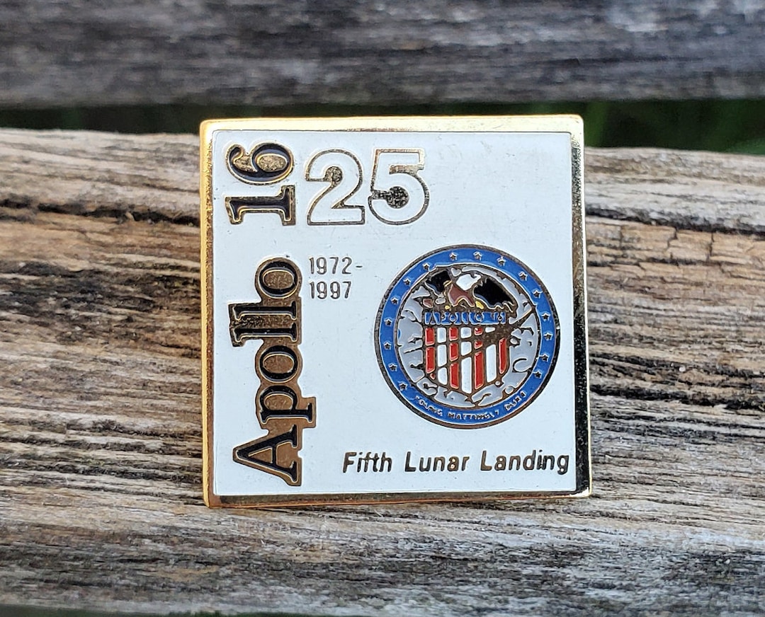 Vintage Apollo 16 Pin. Moon Landing Pin. 25th Anniversary. Gift for ...