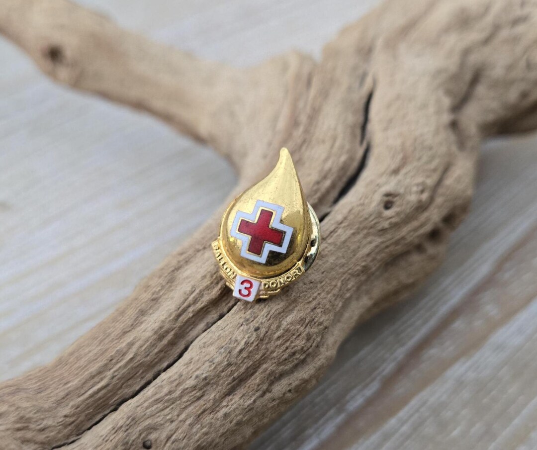 Vintage Blood Donor Pin. 3 Gallon. Unique Collectable. Red Cross Pin ...