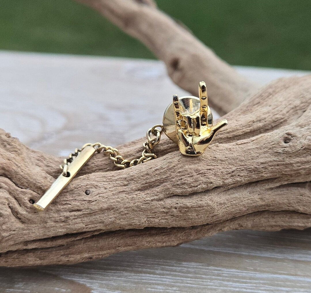 Vintage I Love You Tie Tack. Sign Language Pin. Gift for Dad ...