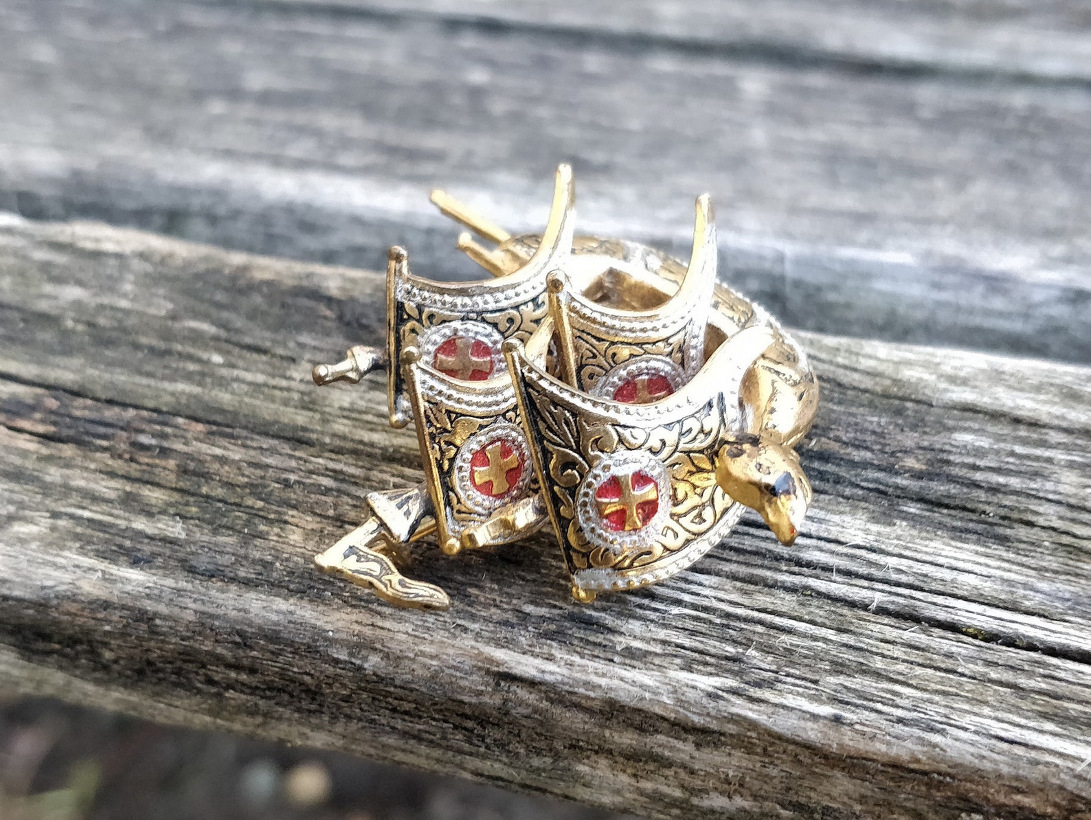 Vintage Damascene Ship Pin. Gift for Her. Schooner Sailboat - Etsy