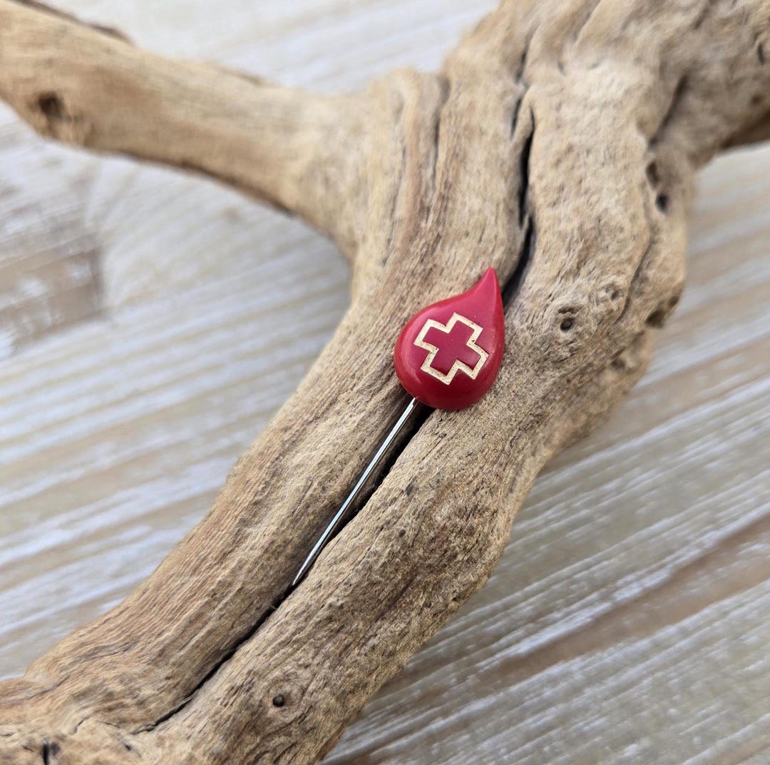 Vintage Blood Donor Pin. Blood Drop, Red Cross. Unique Collectable ...