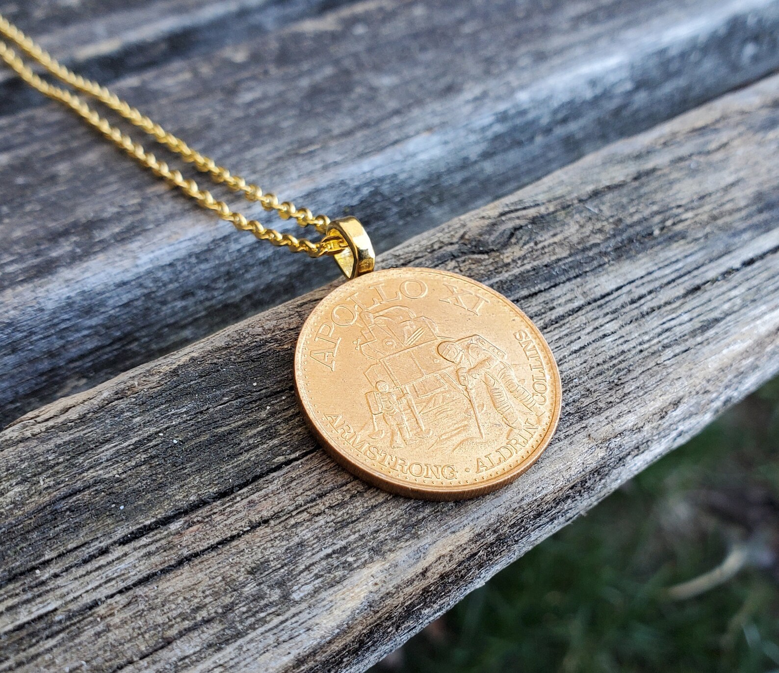 Vintage Apollo Coin Necklace. NASA Necklace. Collectable Americana ...
