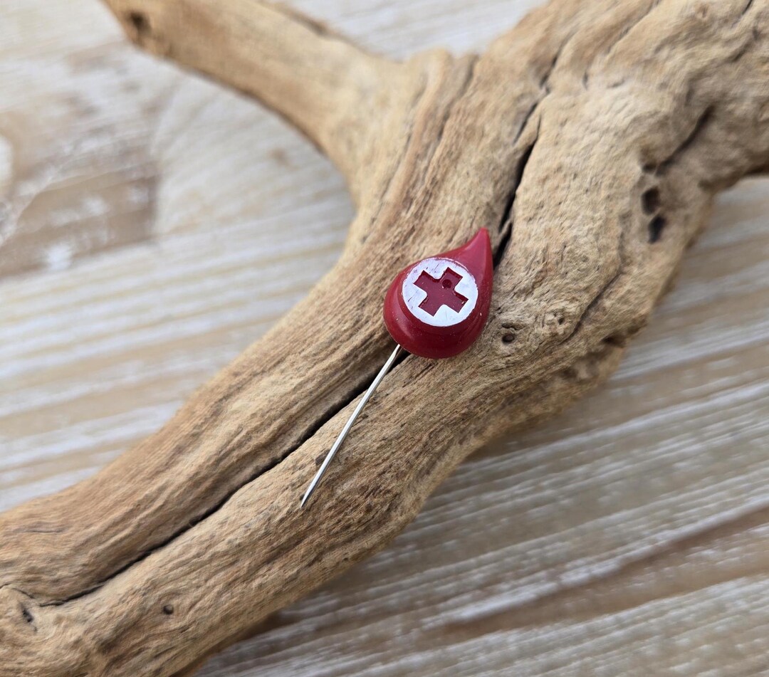 Vintage Blood Donor Pin. Blood Drop, Red Cross. Unique Collectable ...