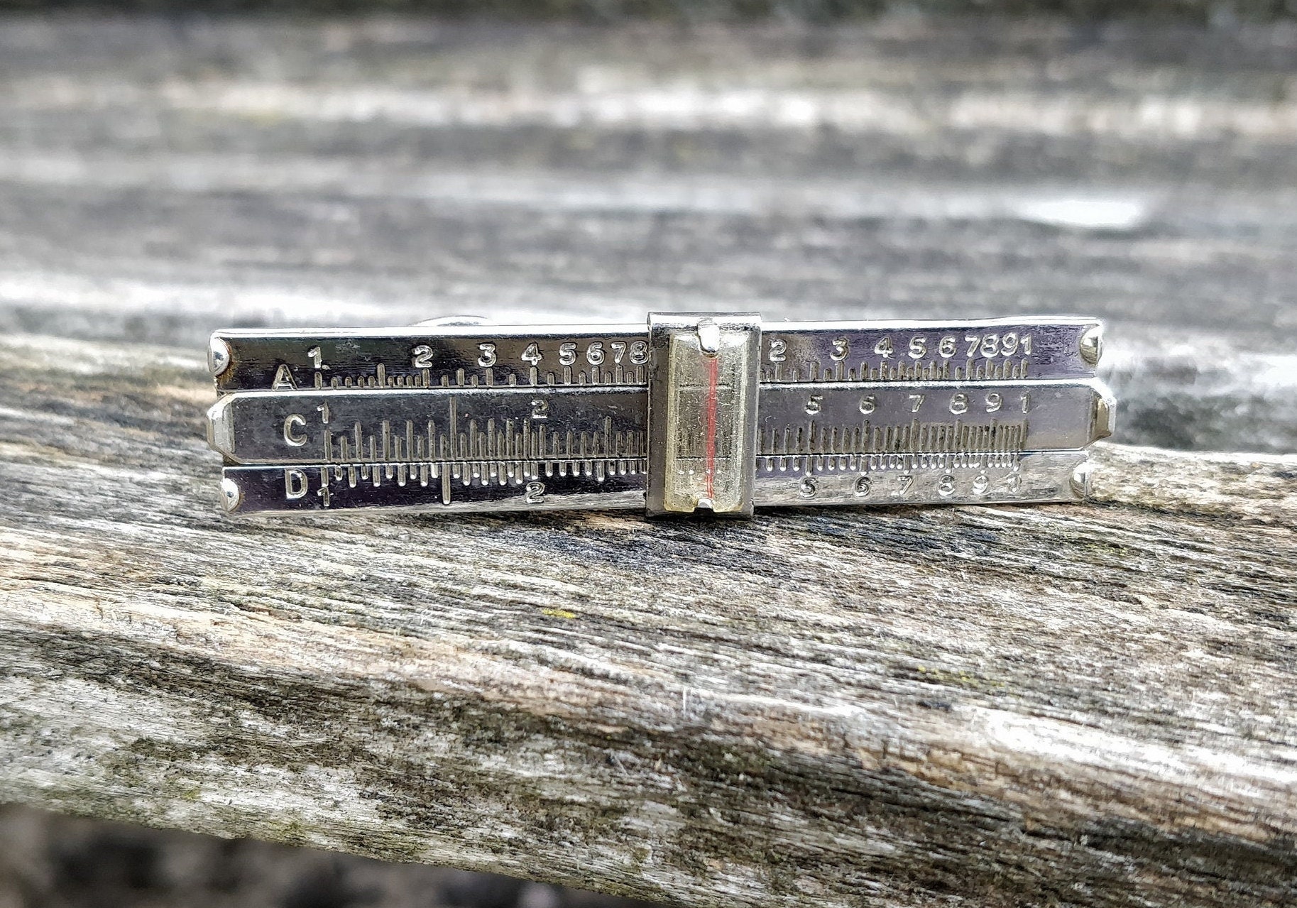 Vintage Sterling Silver Slide Rule Tie Clip. for Groomsmen | Etsy