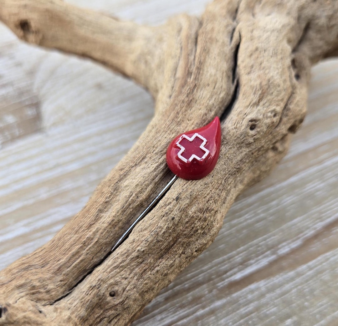 Vintage Blood Donor Pin. Blood Drop, Red Cross. Unique Collectable ...