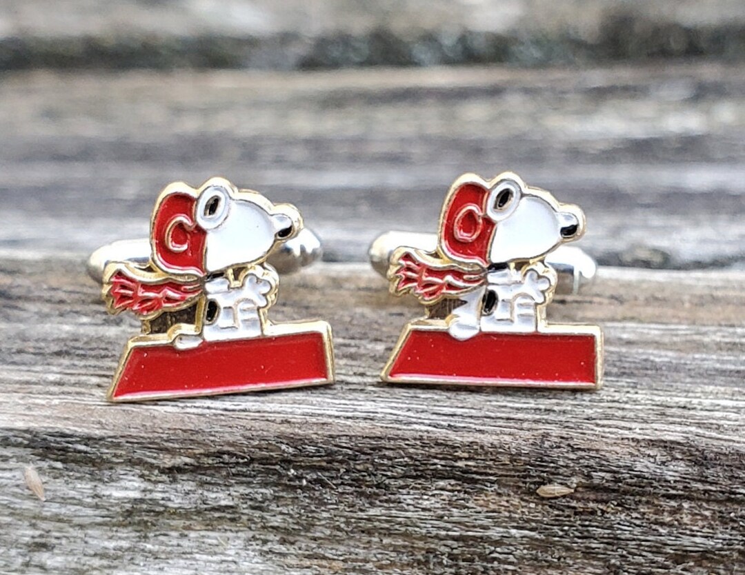 Vintage Snoopy Cufflinks. Flying Ace, Red Baron. Gift for Dad, Groom ...