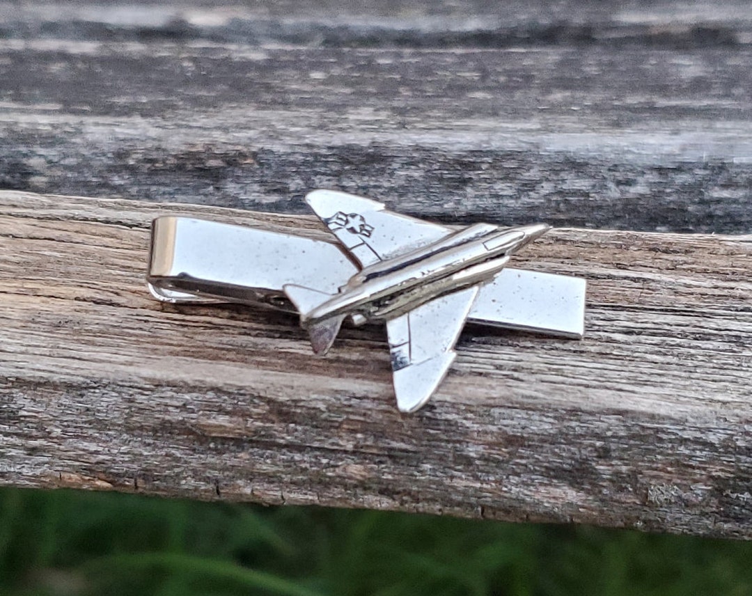 Vintage Military Jet Tie Clip. F-16, Airplane Tie Clip. Gift for ...