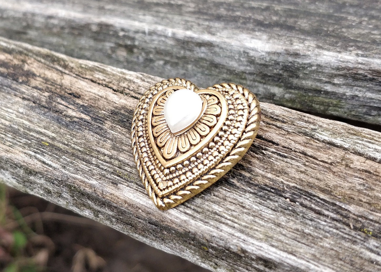 Vintage Heart Pin. Anniversary Mom Birthday Pearl Pin. | Etsy